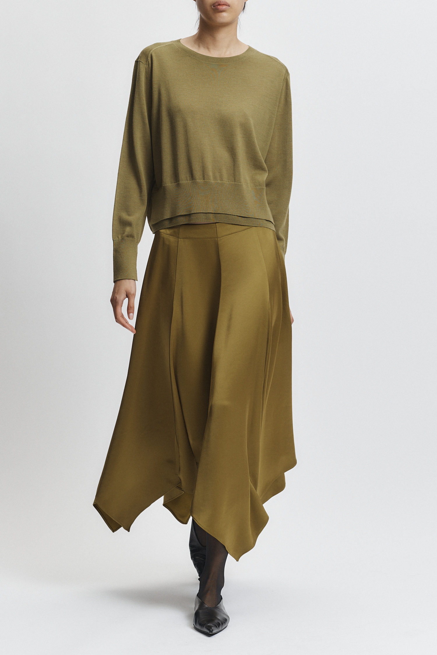 Landon Panel Skirt, Moss – SAINT ART