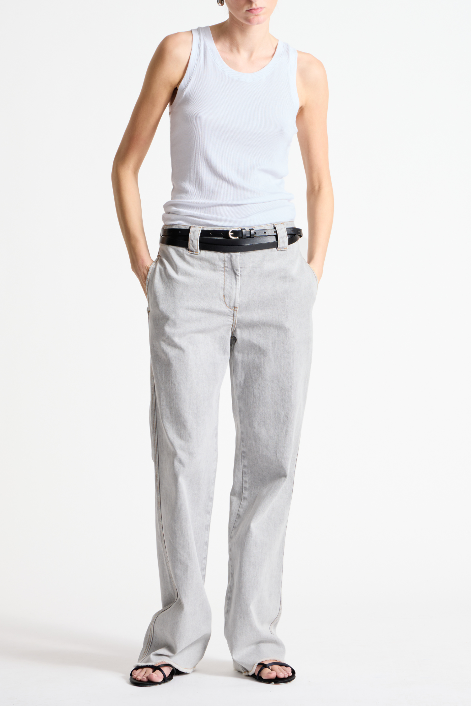Nessa Denim Pant, Powder Grey – SAINT ART